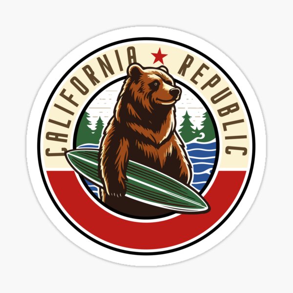 "California Republic Logo" Sticker for Sale by Hueglue | Redbubble
