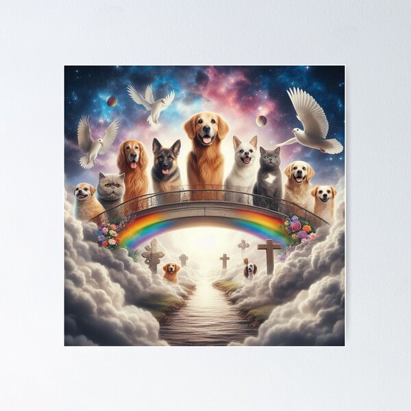 "Pets Rainbow Bridge" Poster for Sale by Sybille-Yates | Redbubble