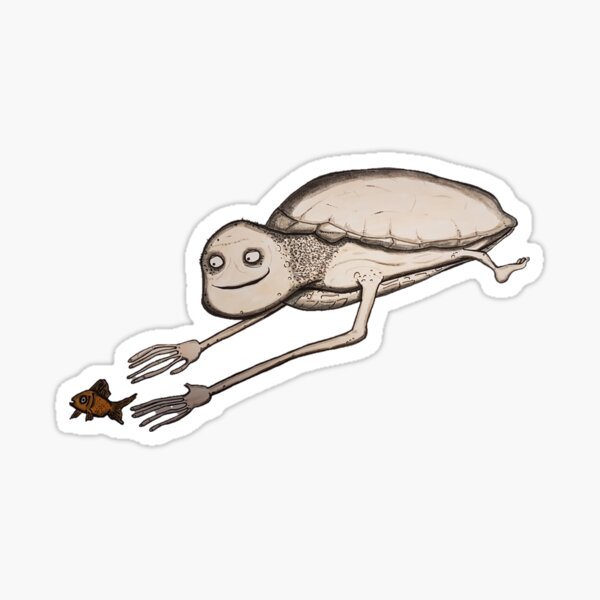 "He touch da fish" Sticker by Deckard2097 | Redbubble