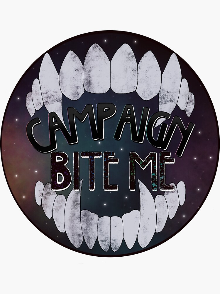 "'Campaign Bite Me' " Sticker for Sale by RemiRuminations | Redbubble