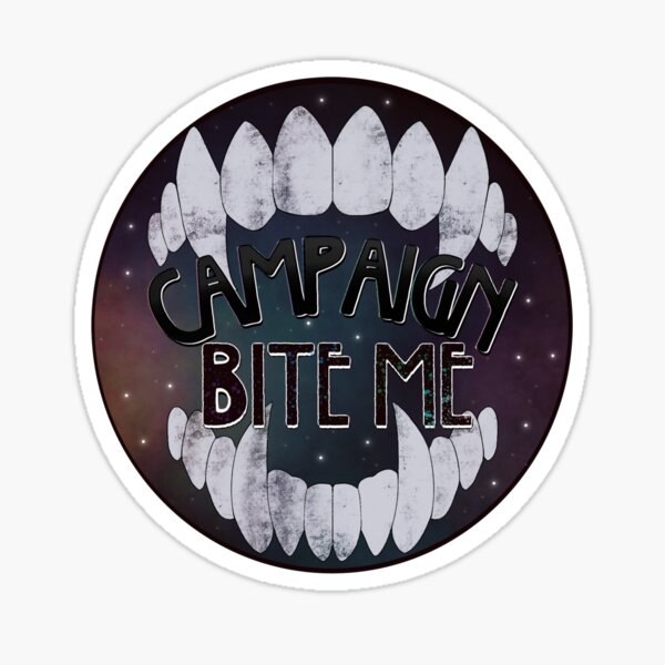 "'Campaign Bite Me' " Sticker for Sale by RemiRuminations | Redbubble