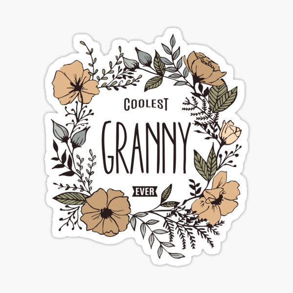 "Coolest Granny" Sticker for Sale by cidolopez | Redbubble