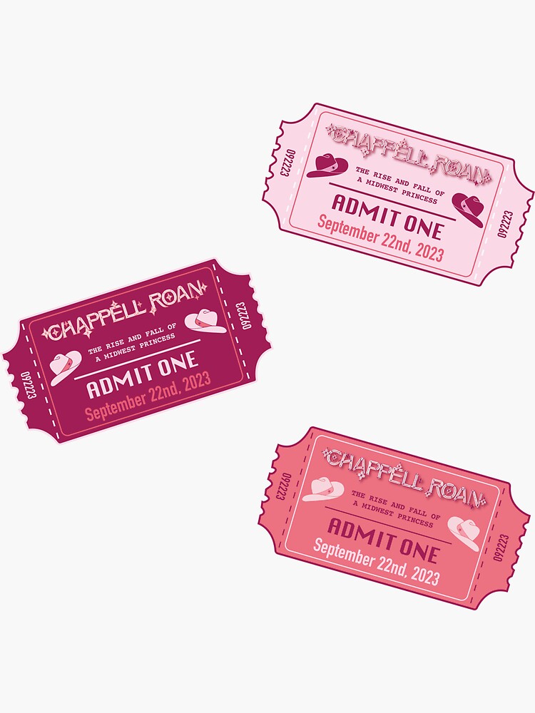 "Chapell Roan TRAFOAMP Ticket Stub Pack" Sticker for Sale by ...
