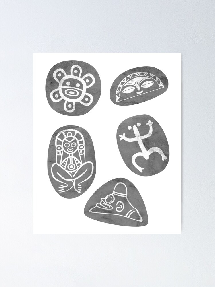 "Tainos Puerto Rico Gray Rocks Coqui Atabey Cemi Sun Moon" Poster for ...