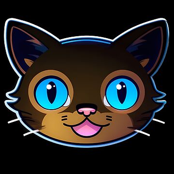 "Adorable Choco Cat Face" Sticker for Sale by Audyme | Redbubble