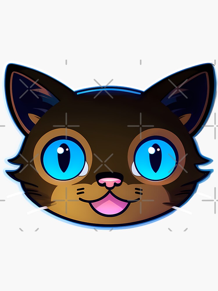 "Adorable Choco Cat Face" Sticker for Sale by Audyme | Redbubble