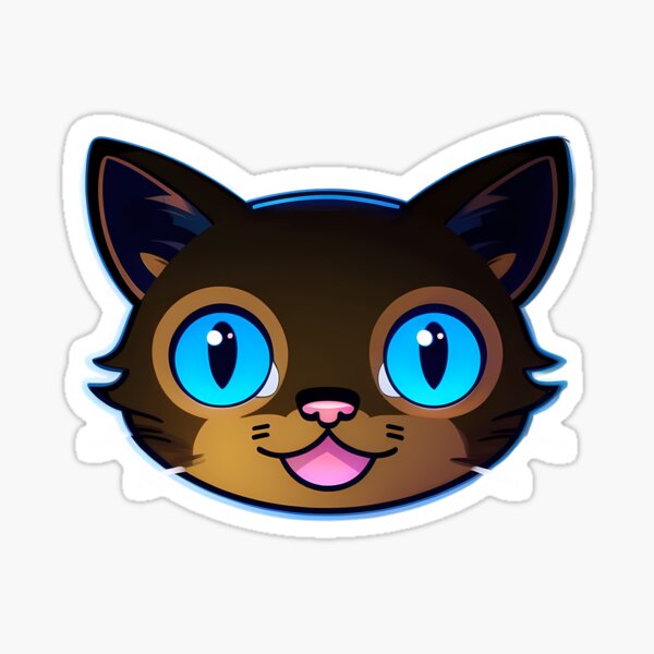 "Adorable Choco Cat Face" Sticker for Sale by Audyme | Redbubble
