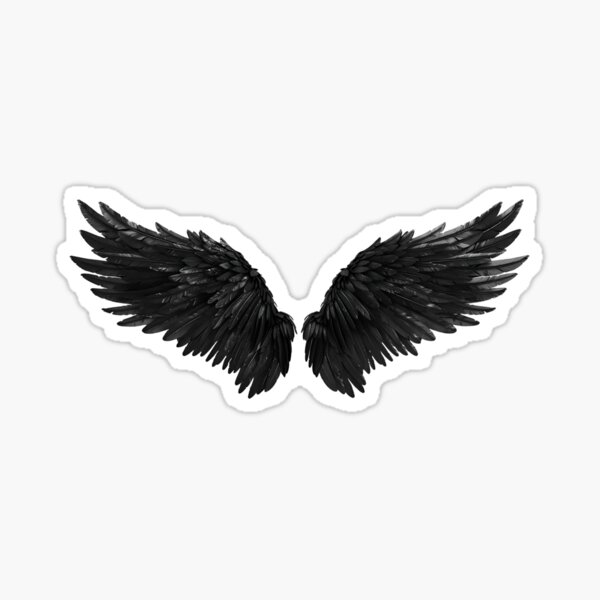 "Realistic Style Black Angel Wings Stickers, Logo, Illustration, Wall ...