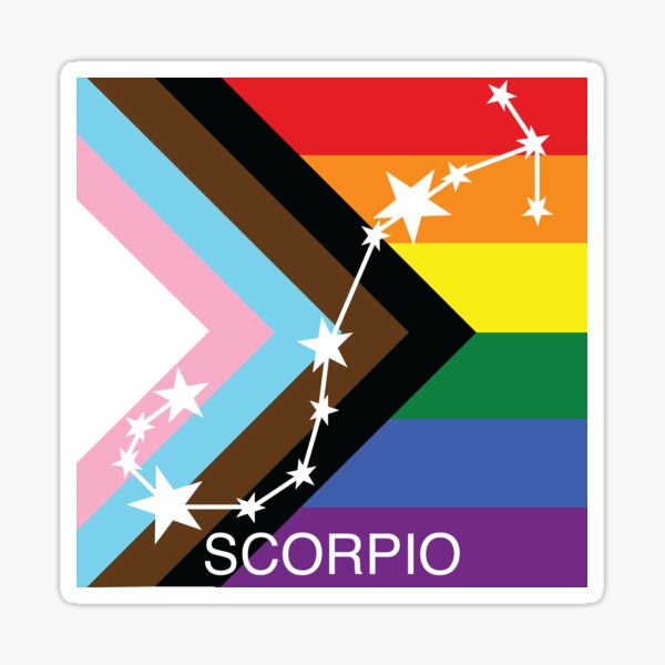 "Scorpio Constellation Progress Pride Flag" Sticker for Sale by ...