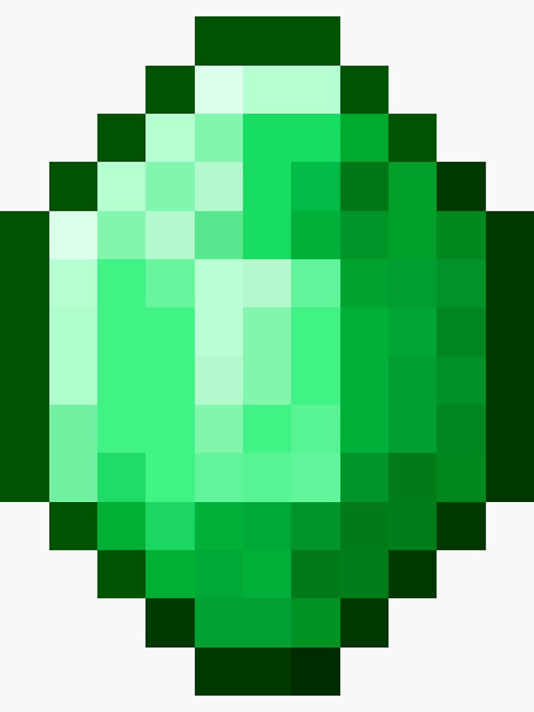 "minecraft emerald" Sticker for Sale by Margaritta | Redbubble
