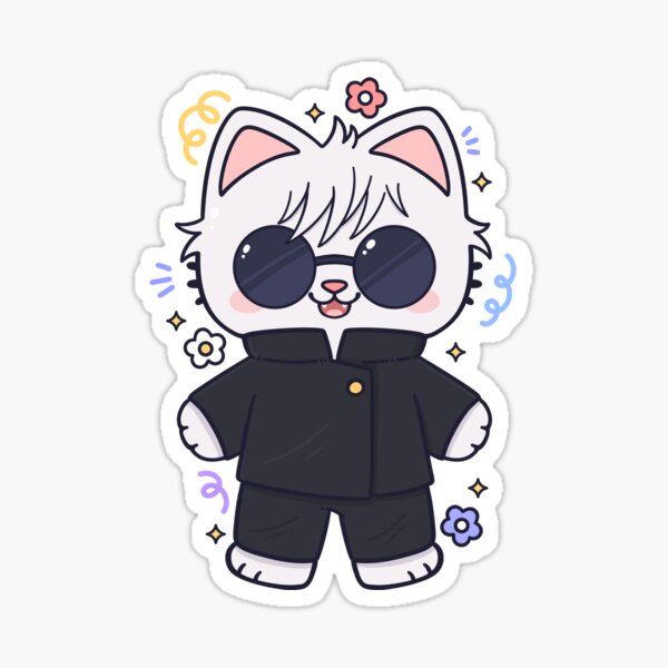 "Gojo Cat" Sticker for Sale by Suchikids | Redbubble