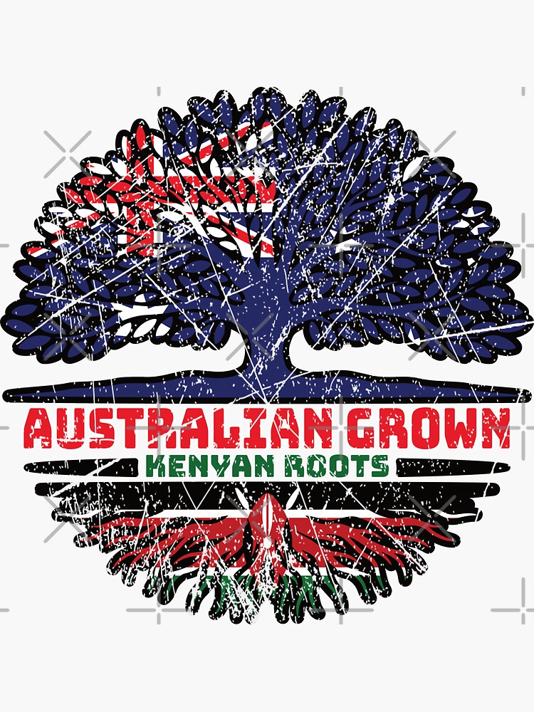 "Kenyan Kenya Australian Australia Tree Roots Flag" Sticker for Sale by ...