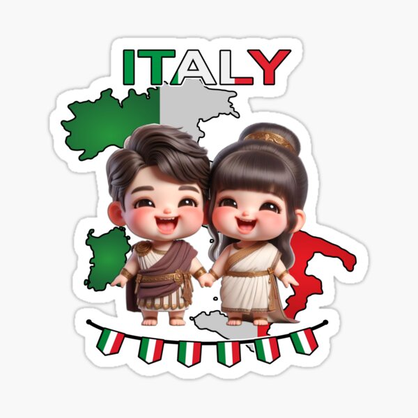 "Cute Italian Chibi boy and Girl Wearing an ancient Roman Clothes ...