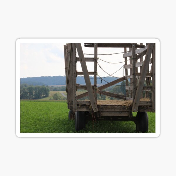 "Hay Bale Wagon" Sticker by DerinKlick | Redbubble