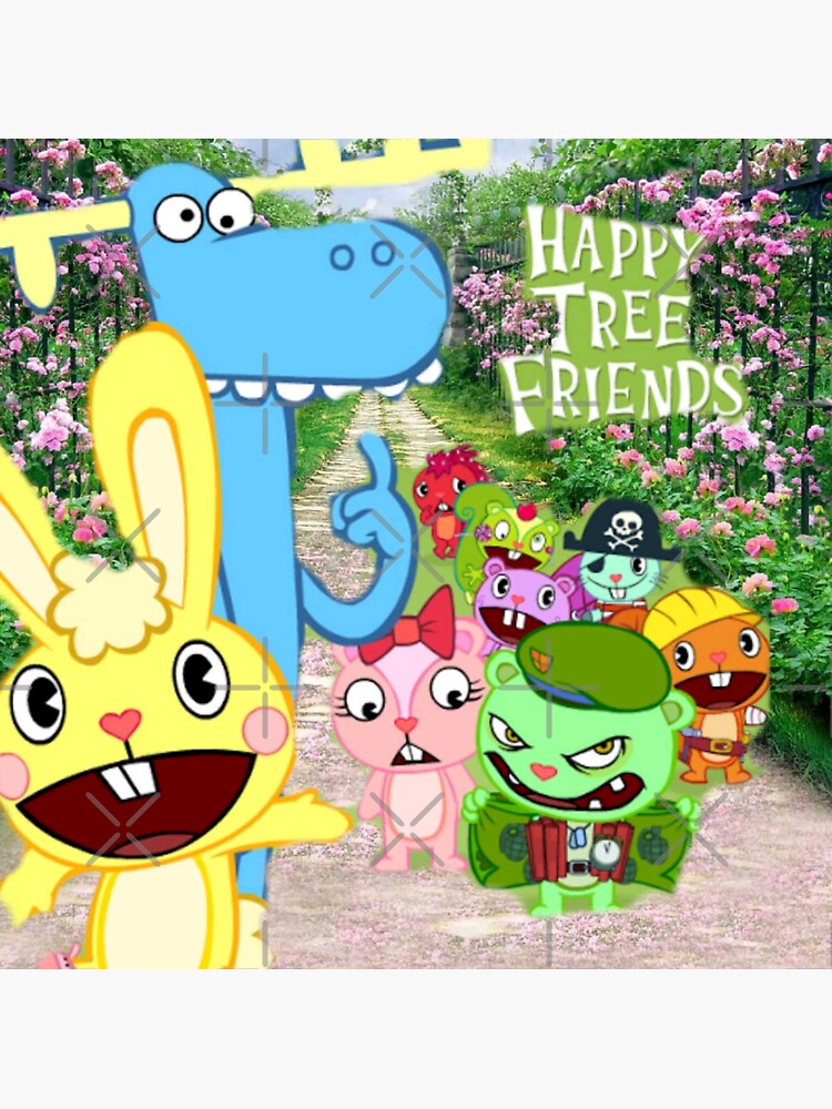 "Happy Tree Friends Flippy Lumpy Cuddles / Loving Family" Sticker for ...