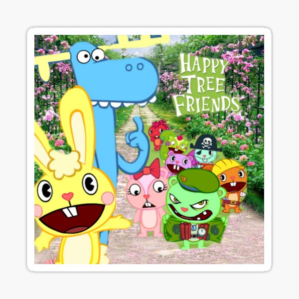"Happy Tree Friends Flippy Lumpy Cuddles / Loving Family" Sticker for ...