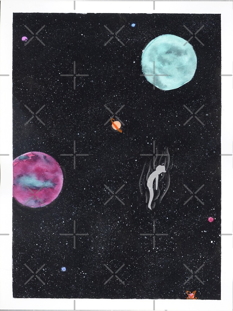 "Sad in space" Sticker for Sale by AnaEdwardsArt | Redbubble