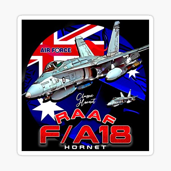 "F/A18 Hornet RAAF ROYAL AUSTRALIAN AIR FORCE Fighterjet" Sticker for ...