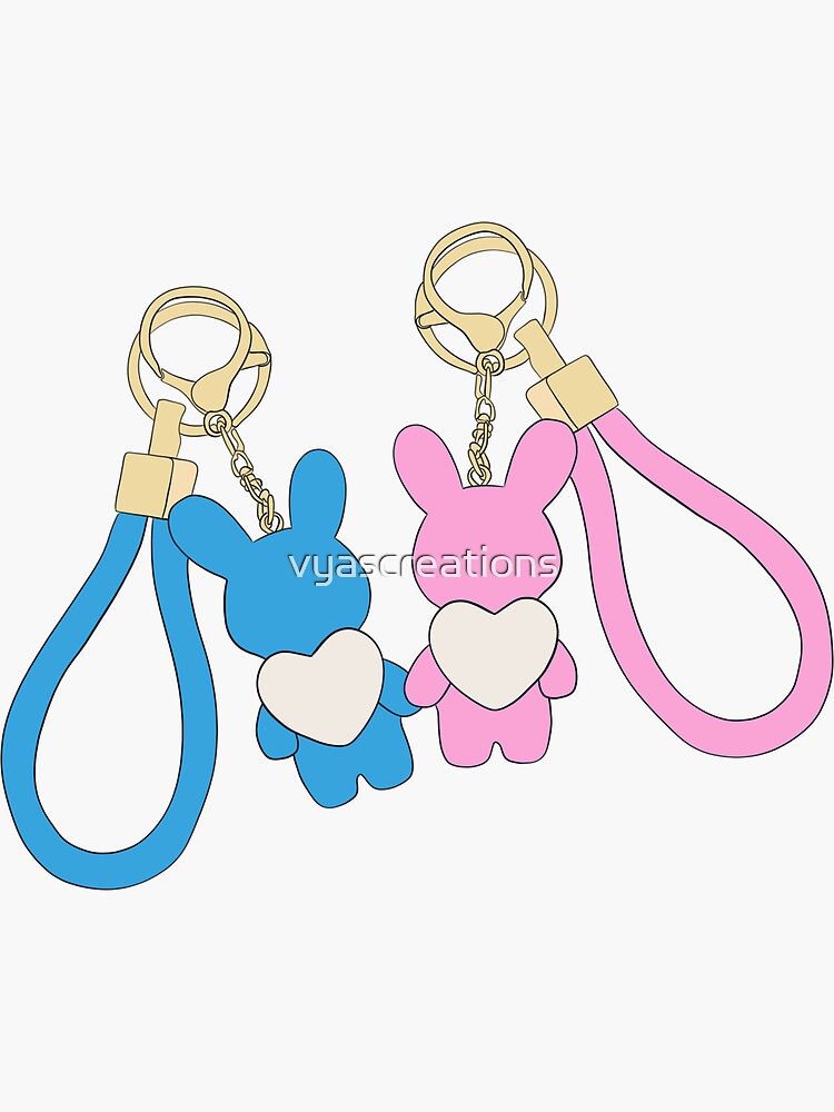 "Lovely runner keychain bear couple keychains kdrama" Sticker for Sale ...