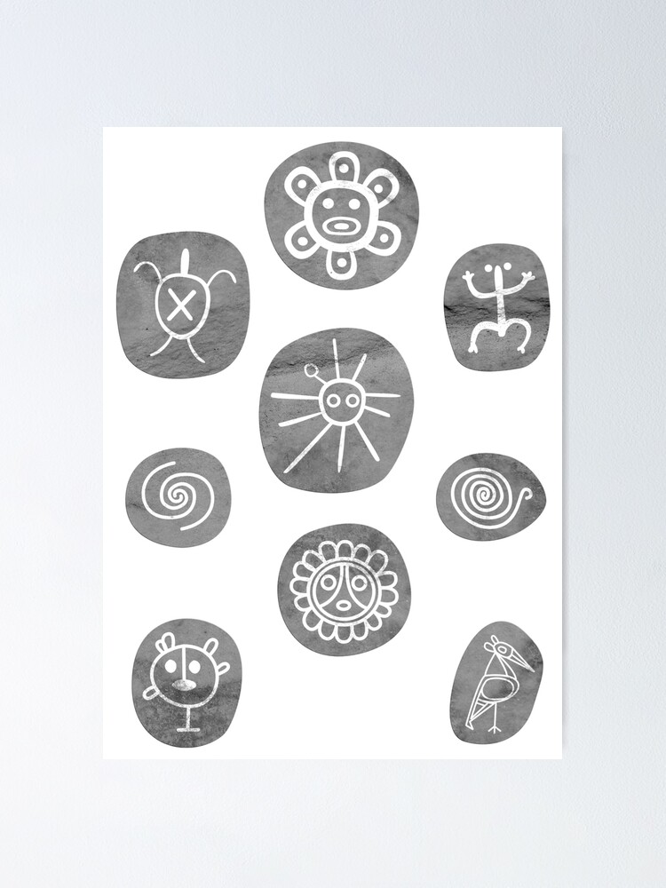 "Taino Symbols Grey Rocks Puerto Rico Coqui Carey Suns Water Snail Bird ...