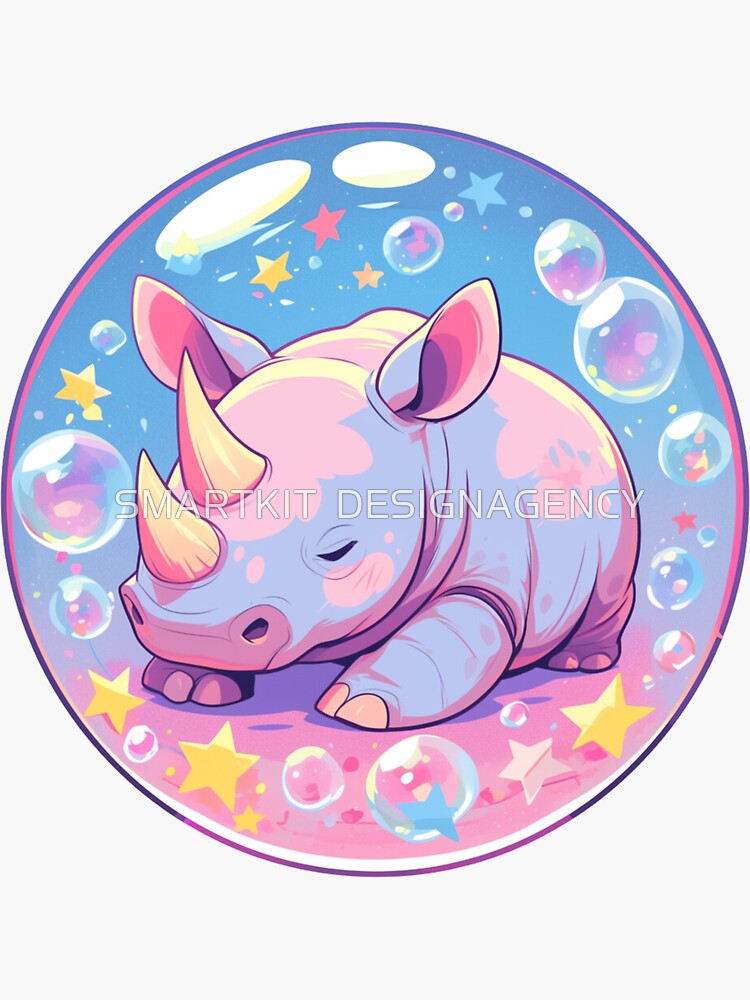 "Rhino // Cute Rhino art // Rhinos // children // Bubbles // Baby Rhino ...