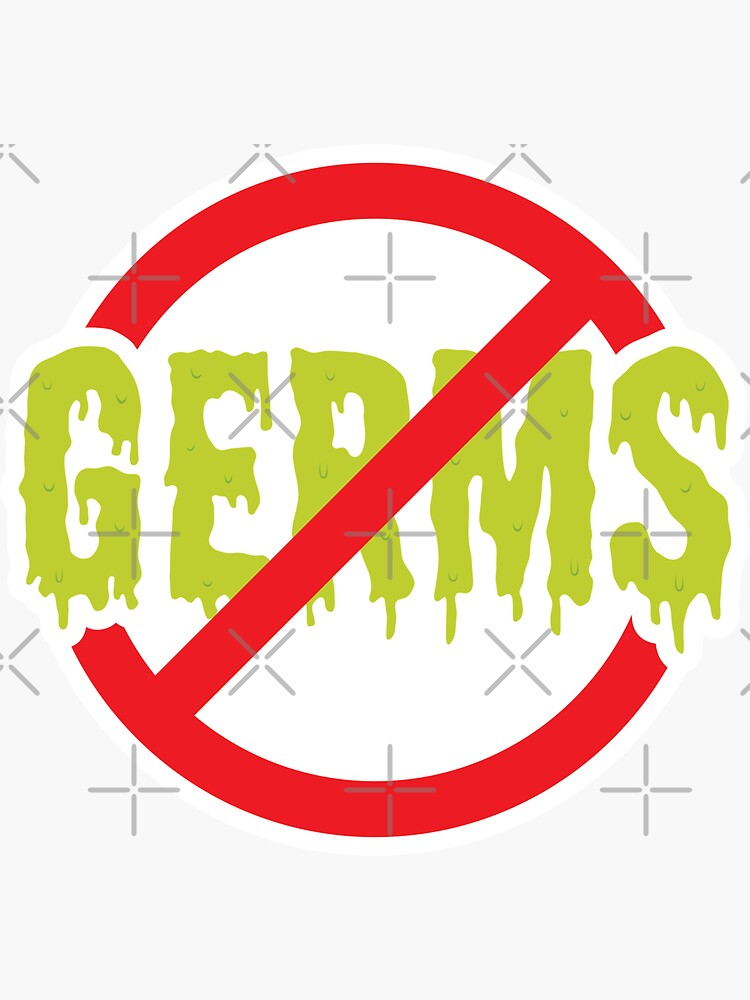 "No Germs Germaphobe" Sticker for Sale by creativecurly | Redbubble
