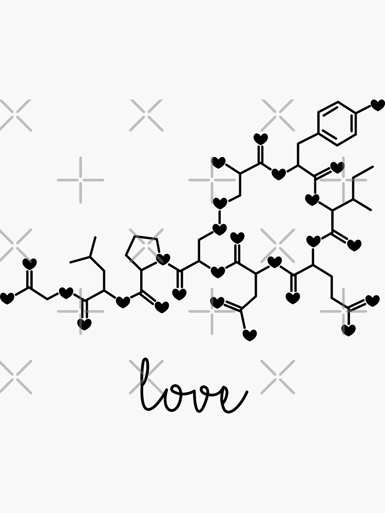"Oxytocin Love Molecule" Sticker for Sale by ScienceCorner | Redbubble