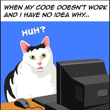 "When my code doesn't work and I have no idea why" Sticker for Sale by Nucleic Noodles | Redbubble