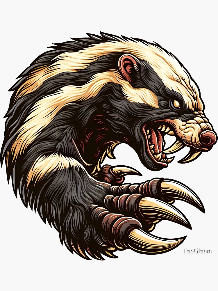 "Angry Honey Badger" Sticker for Sale by TeeGleam | Redbubble