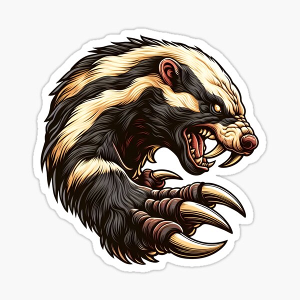 "Angry Honey Badger" Sticker for Sale by TeeGleam | Redbubble