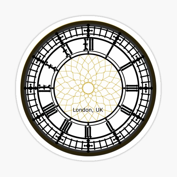 "London uk big ben clock face dial" Sticker for Sale by LaughingProf ...