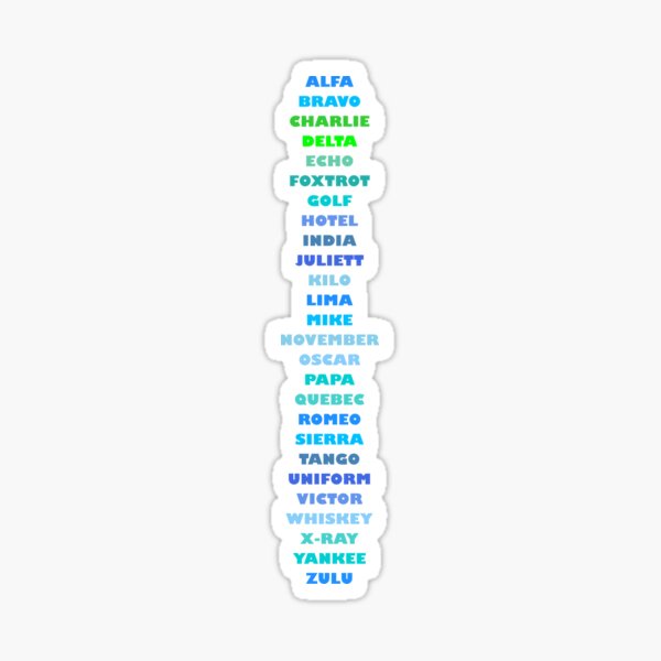 "Pilot Alphabet for Kids Chart" Sticker for Sale by AnnSign | Redbubble