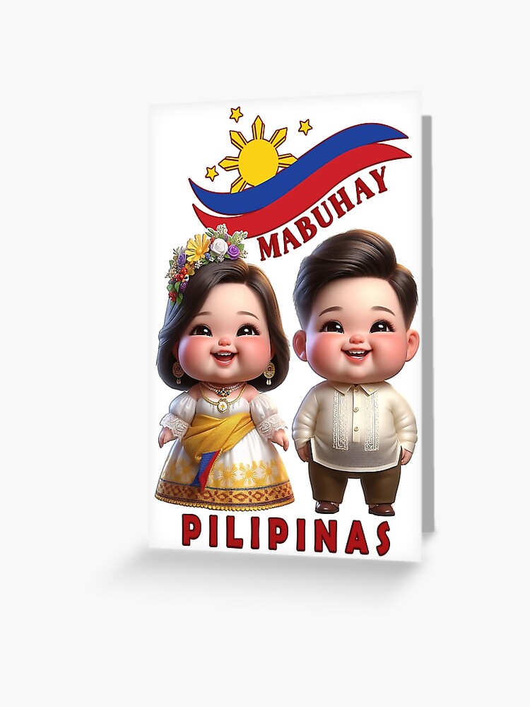 "Mabuhay Philippines, Cute Boy and Girl wearing Philippines Cultural ...