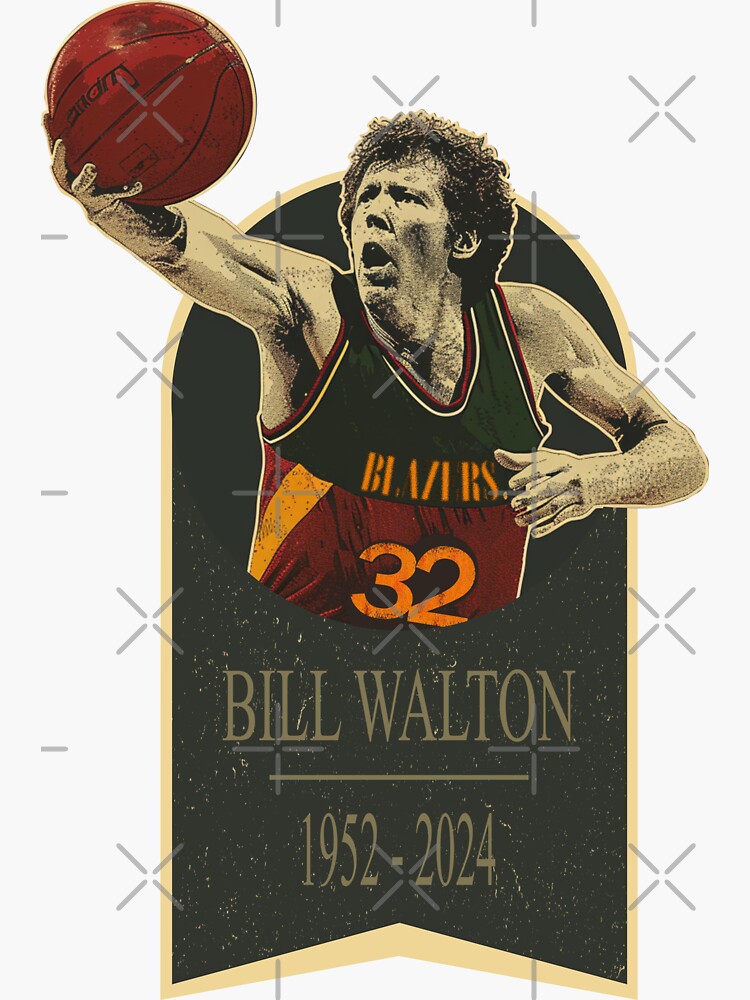 "Bill Walton Basketball Vintage Logo" Sticker for Sale by TeeWhisperer ...