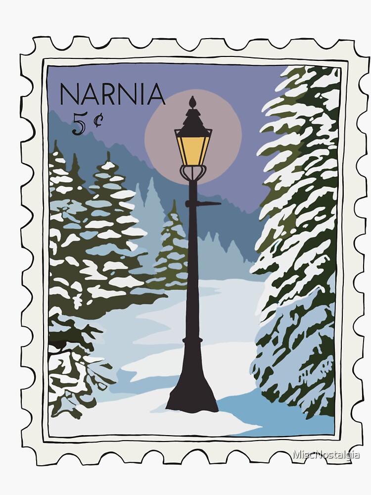 "Narnia stamp sticker vintage" Sticker for Sale by MiscNostalgia ...