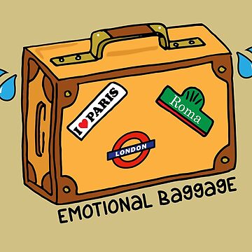 "Emotional Baggage Funny Crying Suitcase" Sticker for Sale by ...