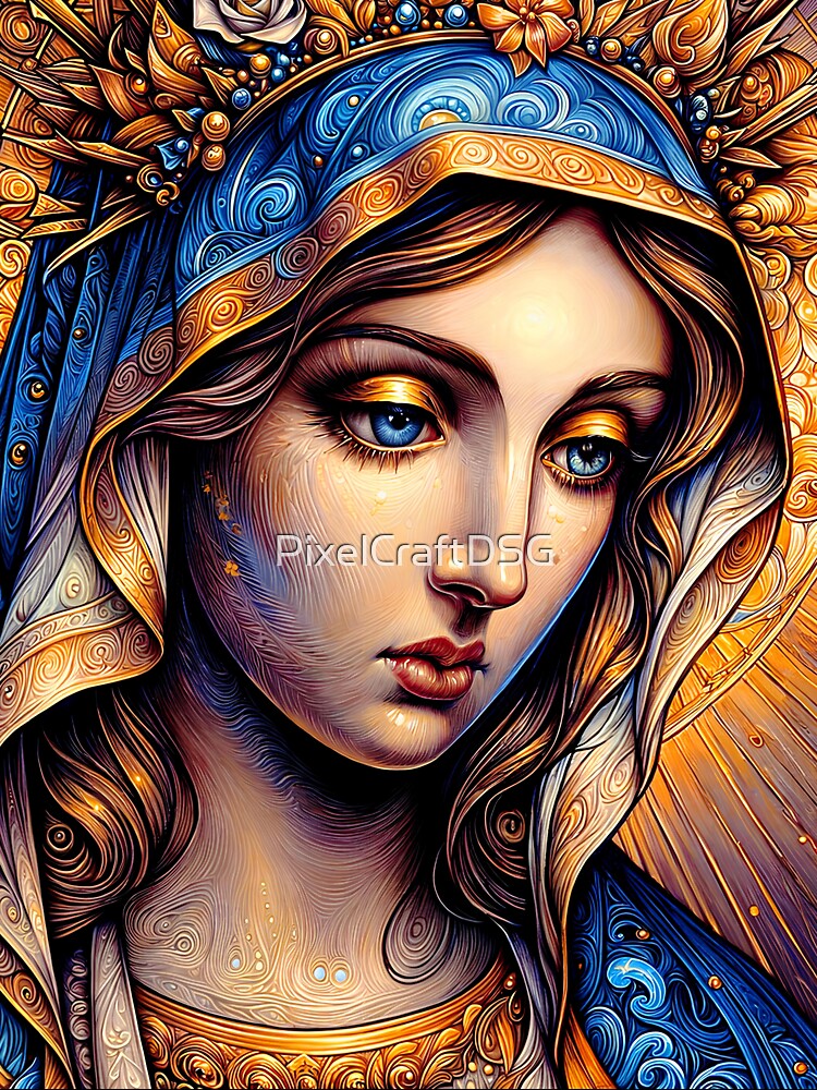 "The precious face of the holy Mother Mary " Kids T-Shirt by ...