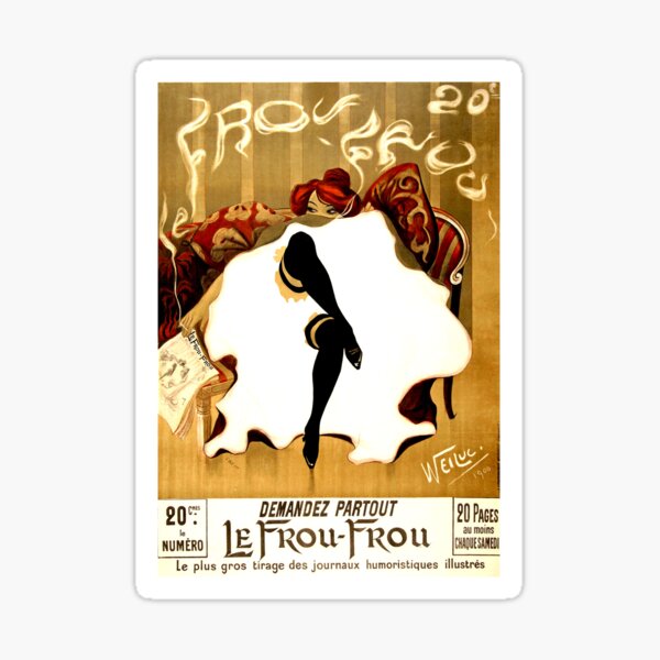 "FROU FROU : Vintage 1900 Magazine Advertising Print" Sticker for Sale ...
