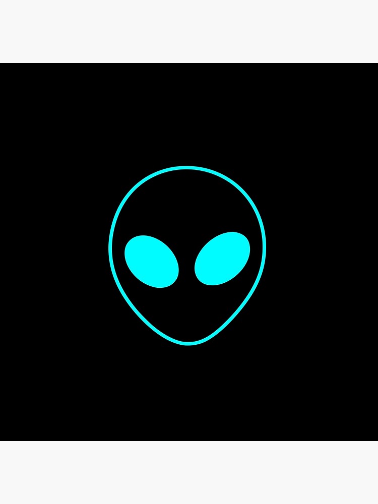 "Bright Neon Aqua Blue Alien Head on Black" Photographic Print by ...