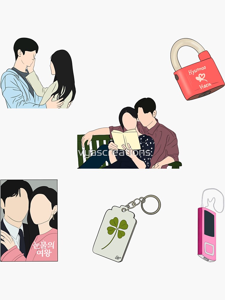 "Queen of tears sticker pack kdrama" Sticker for Sale by vyascreations ...