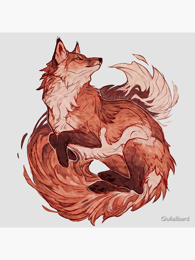 "Rotfuchs 2018 neu zeichnen" Gerahmter Kunstdruck von Giulialibard ...