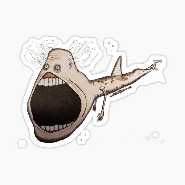 "Basking Shark Man" Sticker by Deckard2097 | Redbubble