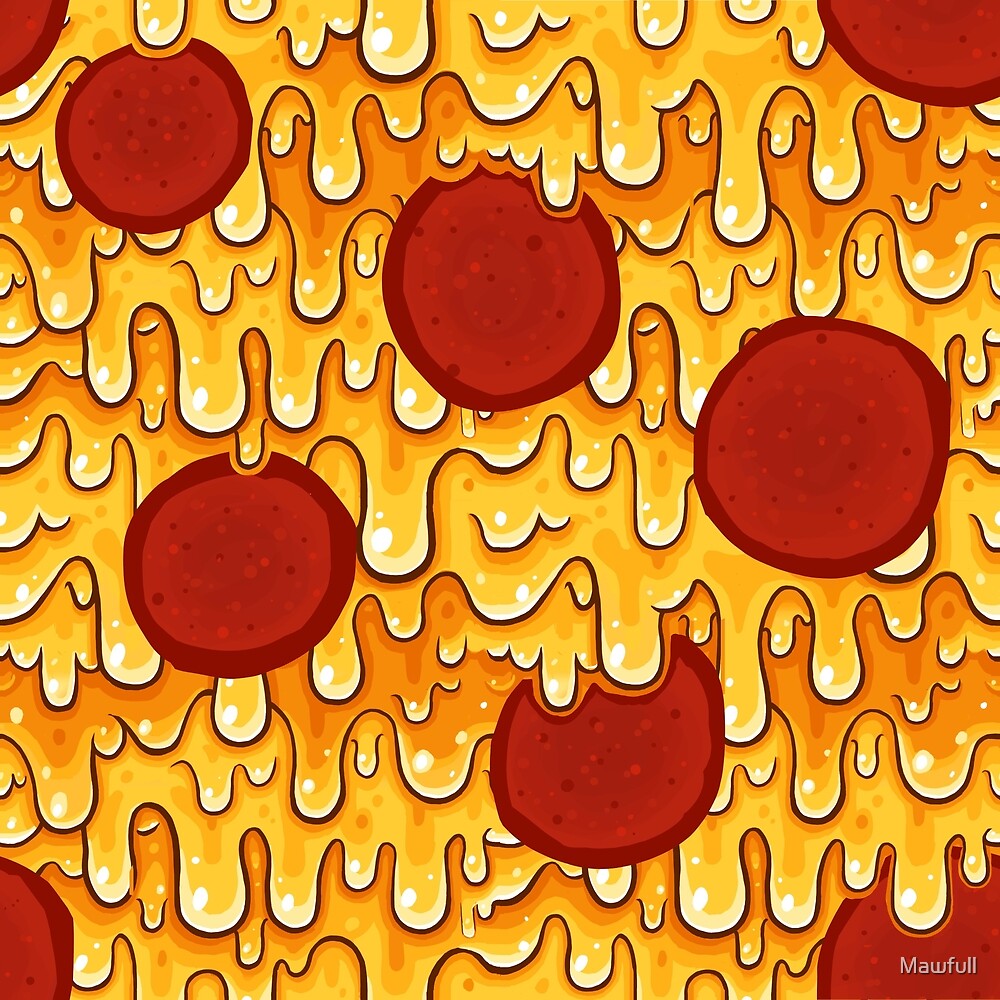 "Pepperoni Pizza Pattern" by Mawfull | Redbubble