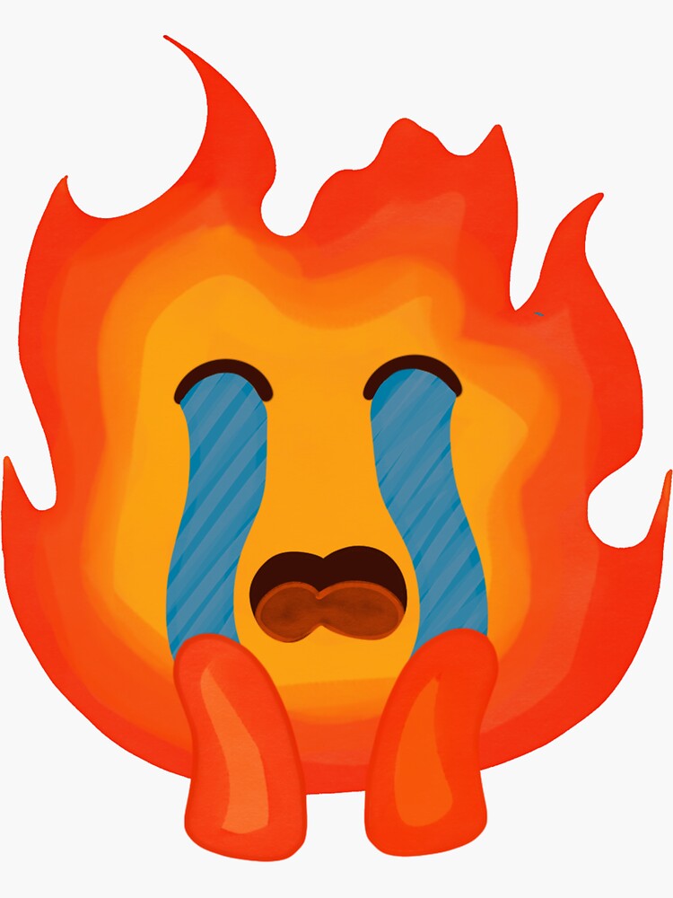 "Crying Fire Emote " Sticker for Sale by medusabynightCC | Redbubble