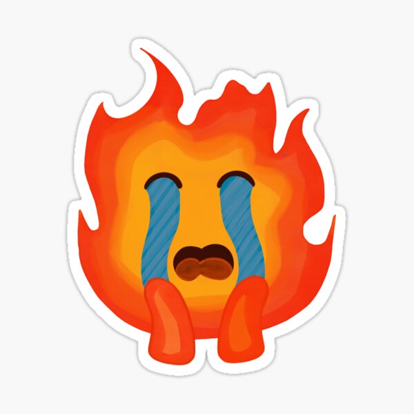 "Crying Fire Emote " Sticker for Sale by medusabynightCC | Redbubble