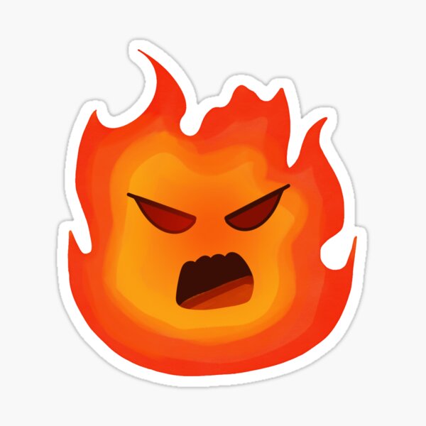 "Angry Fire Emote " Sticker for Sale by medusabynightCC | Redbubble