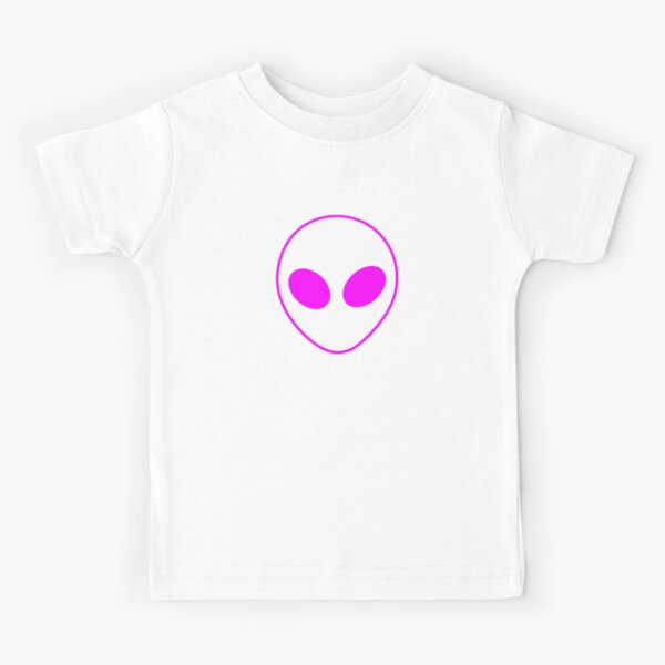 "Bright Neon Pink Alien Head on Black" Kids T-Shirt by podartist ...