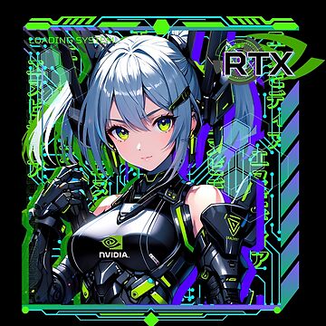 "anime illustration, waifu , rtx, anime girl , nvidia ,anime arth ...