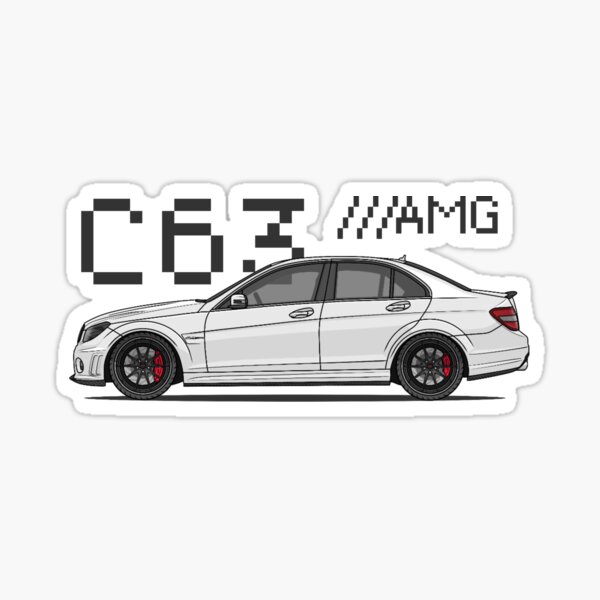"C63 AMG W204 90's Pixel Art (White)" Sticker for Sale by kacar-draw ...