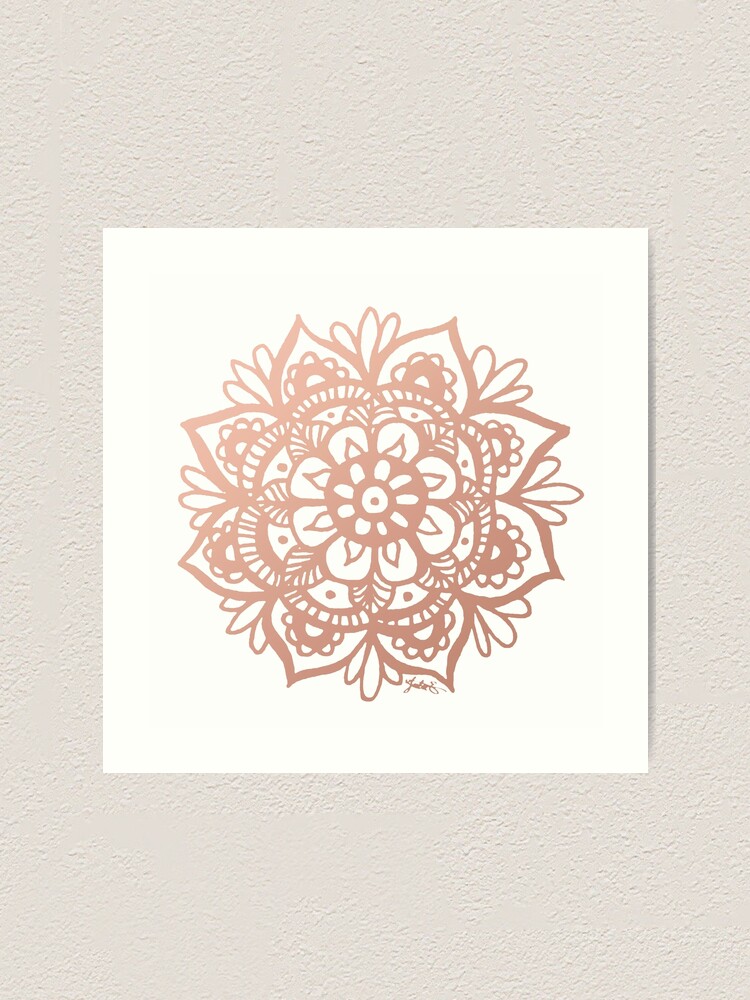 "Rose Gold Mandala Flower" Art Print by julieerindesign | Redbubble
